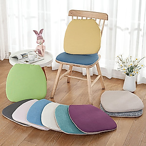 Cotton Linen Chair Cushion with Ties,Home Kitchen Chair Pad Soft Non Slip Seat Pad with Washable Cover,Dining Seat Cushion for Office Living Room Car Sitting Chair Pads-Dark gray 50x50cm(20x20inch)