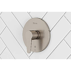 Pfister Pfirst Modern Valve Trim Only (Valve Body Sold Separately), Single Handle, 1-Hole, Brushed Nickel Finish, R89040K