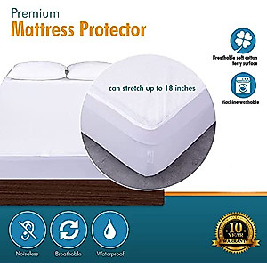 PlushDeluxe Crib Size Waterproof Mattress Protector Breathable Soft Cotton Terry Surface (Crib)