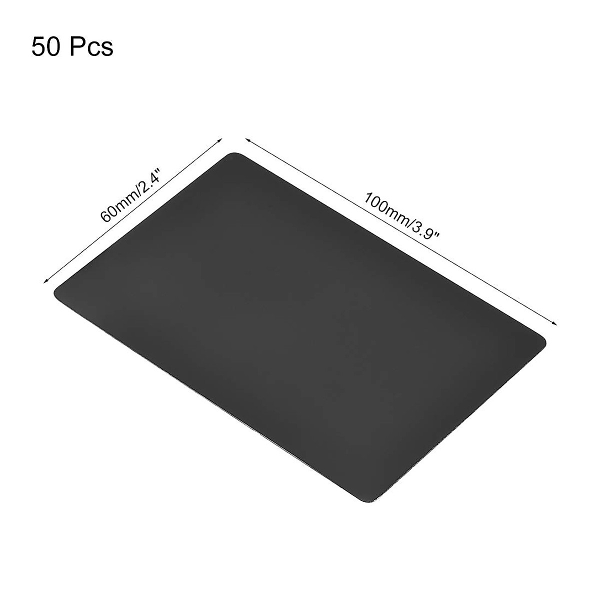 uxcell Blank Metal Card 100x60x0.3mm Painted Aluminum Plate for DIY Laser Printing Engraving Black 50 Pcs