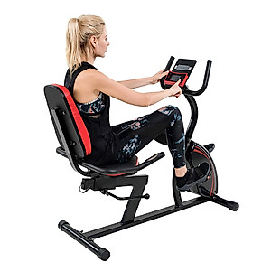 VANSWE Recumbent Exercise Bike for Adults Seniors - For Home Workout with 16 Levels Resistance, 380 lbs Weight Capacity, Bluetooth Connectivity and Pulse Sensor RB661(Red)