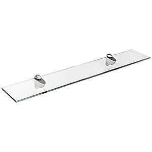 Spancraft Glass Heron Glass Shelf, Brushed Steel, 10 x 30