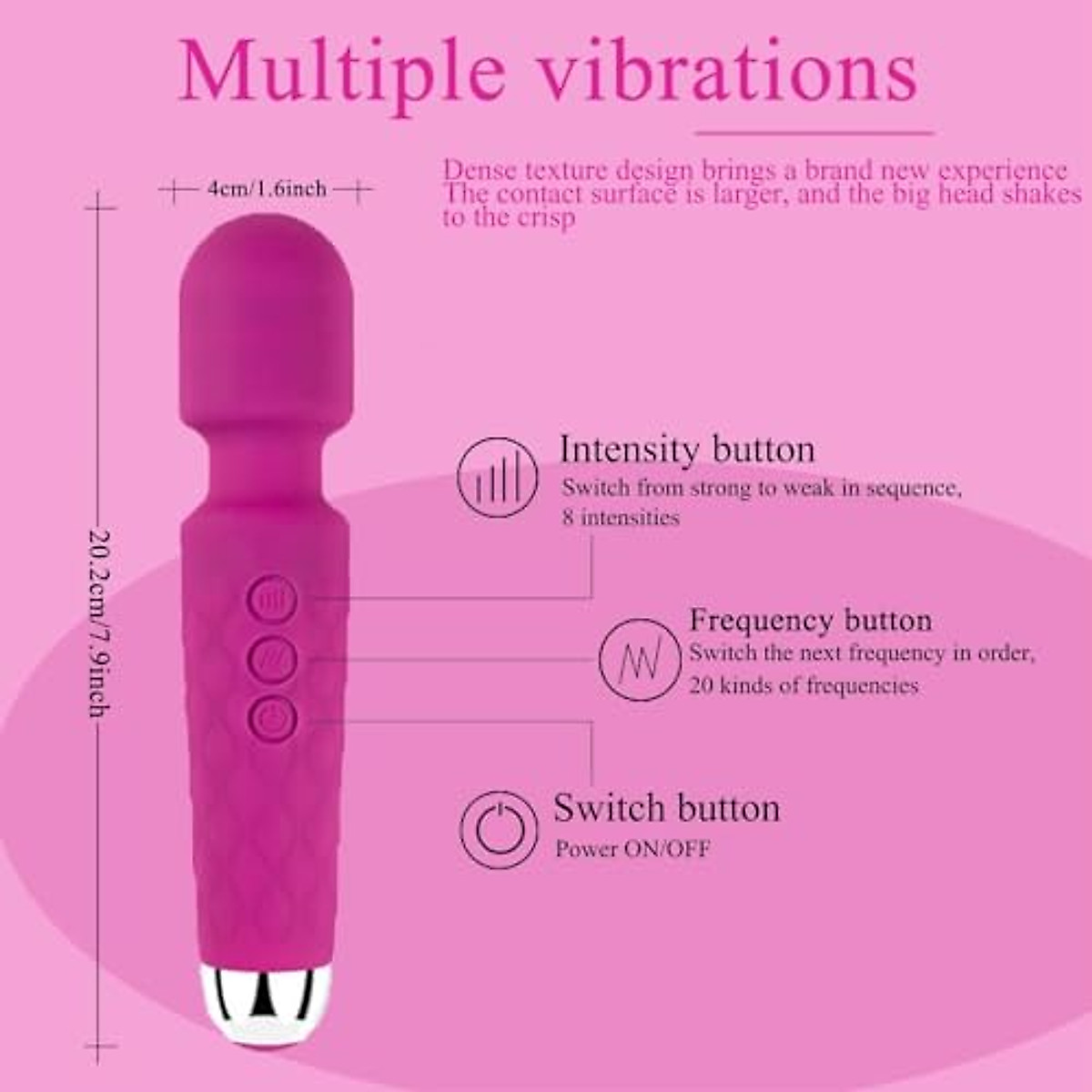 Percussive Handheld Back Muscle Massager Deep Tissue Quiet G S-po-t Massager 20 modes and 8 speeds to choose from USB Rechargeable Massager Ladies Gift DH65F25