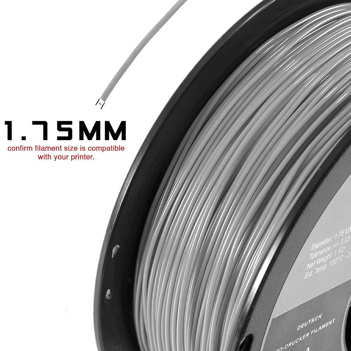 HATCHBOX PLA PRO+ 3D Printer Filament, Dimensional Accuracy +/- 0.03 mm, 1 kg Spool, 1.75 mm, Iron Red