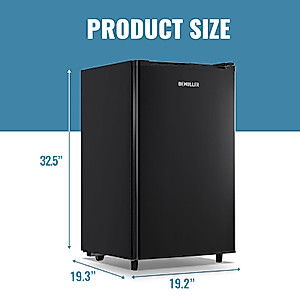 DEMULLER Upright Freezer 3.2 Cu.ft Freezer Single Door Freestanding Mini Freezer with Adjustable Thermostat Small Freezer for Kitchen, Apartment, Basement, Dorm, Black