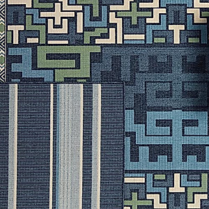 Jaipur Living Vibe Devato 2'6"X8' Area Rug, Coastal Blue for Outdoor Spaces