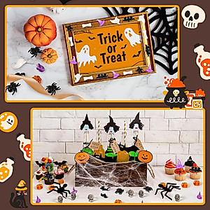 BOARDFEB Halloween Acrylic Vase Filler, 240pcs Acrylic Pumpkin Ghost Bat Skull Head Witch Hats Gems Sensory Bin Table Scatter Vase Filler for Autumn DIY Crafts Home Centerpieces Table Decorations