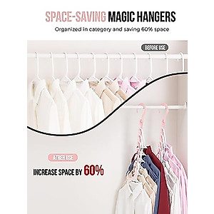 Smartor Closet Organizers and Storage - 12 Pack, Closet Organizer Hanger for Heavy Clothes, Hangers Space Saving for Wardrobe, Dorm, House Essentials for College Students Girls, Space Saver Hangers