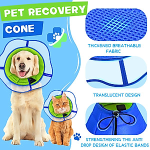 Soft Dog Cone Collar Alternative, Comfortable Pet Recovery Head Cone After Surgery, Breathable&Adjustable Elizabethan Neck Collar with 360°Vision for Large Medium Small Dogs and Cats(L)
