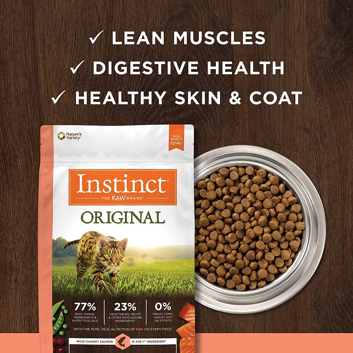 Instinct Original Grain Free Recipe with Real Salmon Natural Dry Cat Food, 4.5 lb. Bag