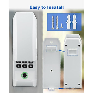 Universal Fingerprint Garage Door Keypad Fit for Liftmaster Chamberlain Craftsman Opener Unlock with Fingerprint Control Multiple Doors Replace 877max G940EV-P2 877Lm Wireless Keyless White
