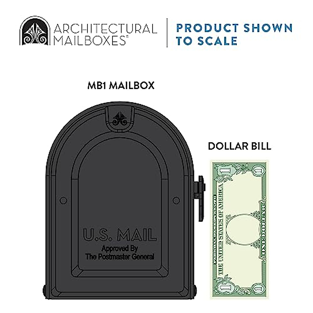 Architectural Mailboxes 7680B-10 MB1 Mount Mailbox and In-Ground Post Kit, Medium, Bl