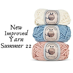 Knitting Kits for Beginners Adults – 6 Pcs Knitting Needle Set with 100% Cotton Yarn – Make Your Own Dishcloth Craft Kits for Adults – Includes Bamboo Knitting Needles and Yarn Needle – Fantastic Gift