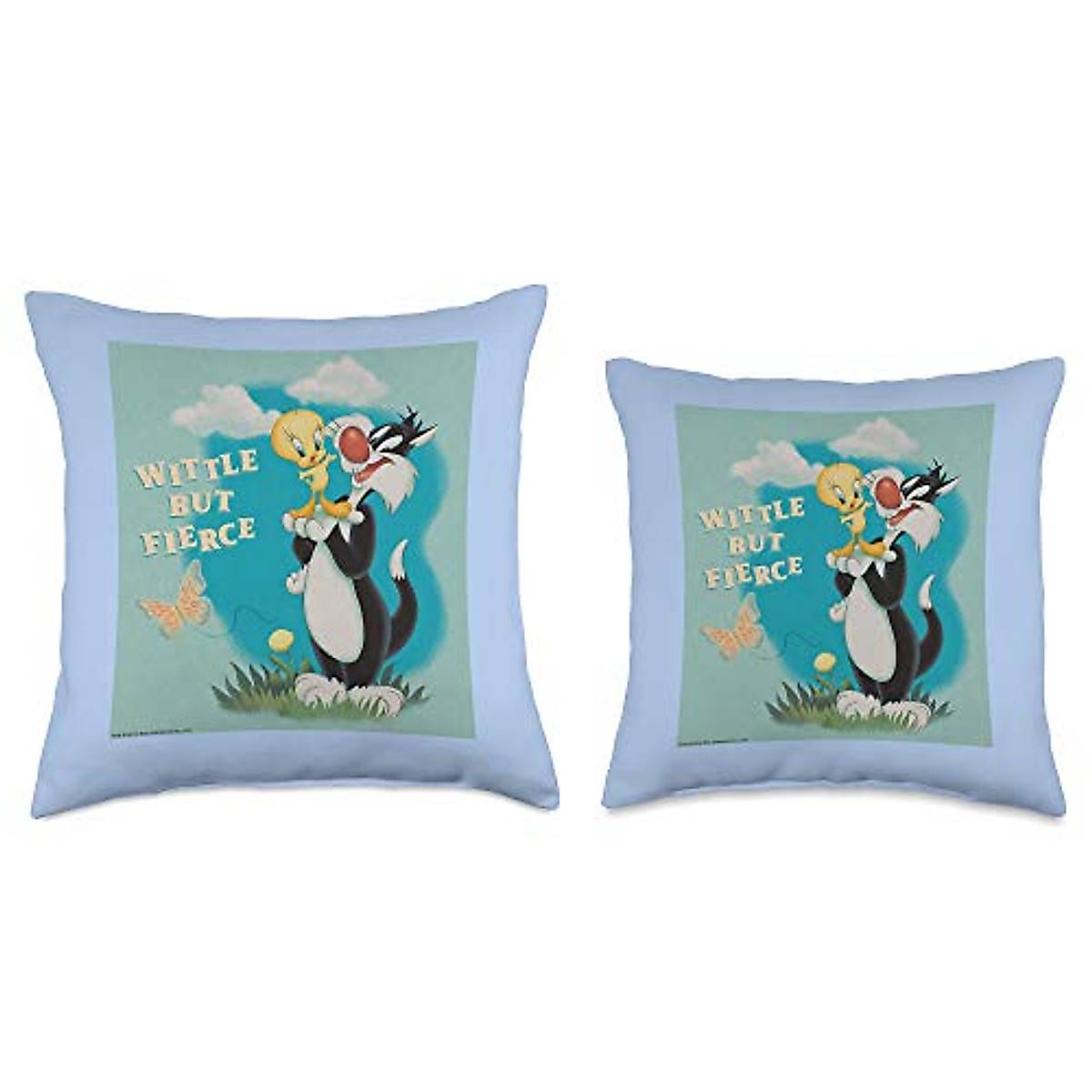 Looney Tunes Sylvester and Tweety Widdle But Fierce Throw Pillow, 16x16, Multicolor