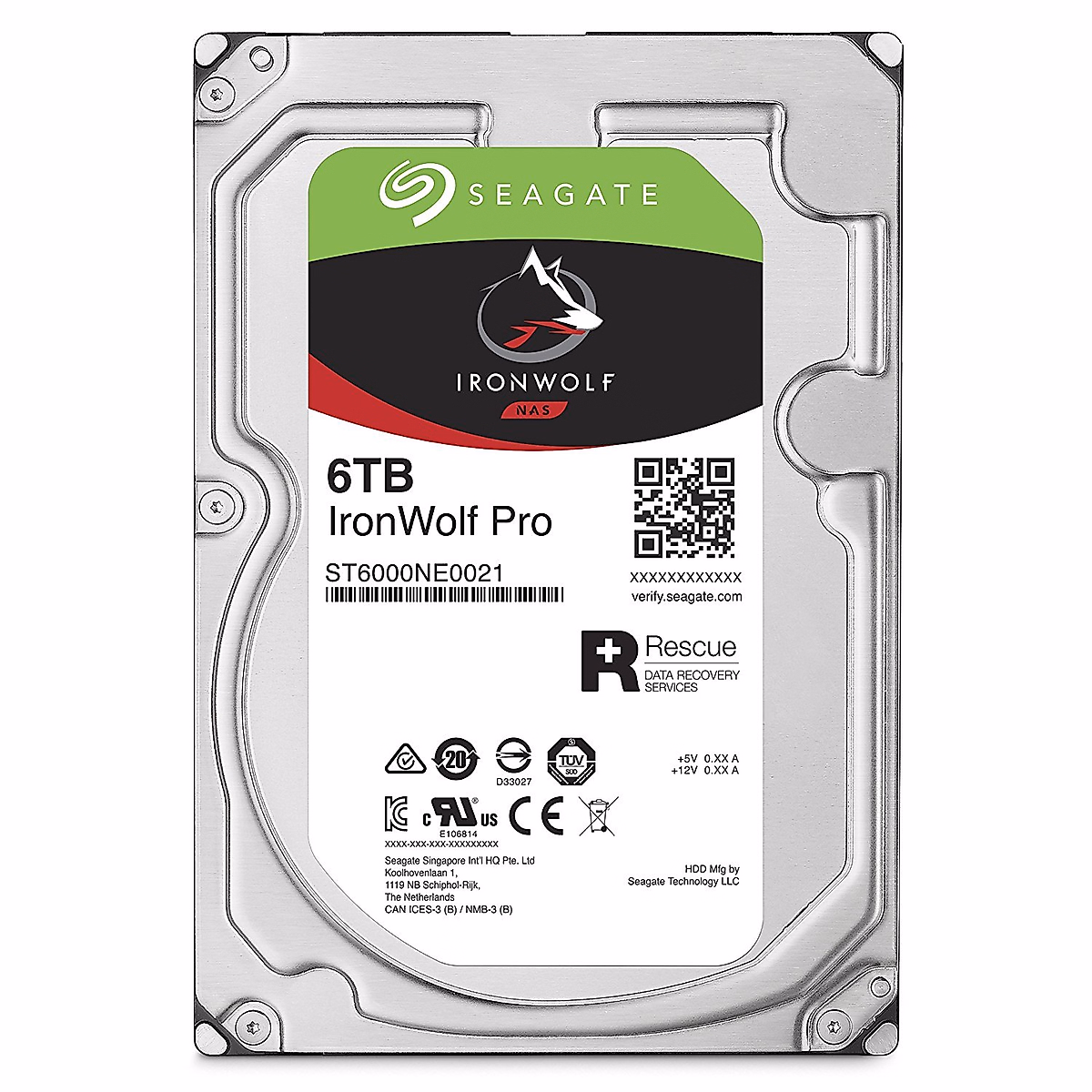 Seagate IronWolf Pro 6 TB NAS RAID Internal Hard Drive - 7,200 RPM SATA 6 Gb/s 3.5-inch (ST6000NE0021)