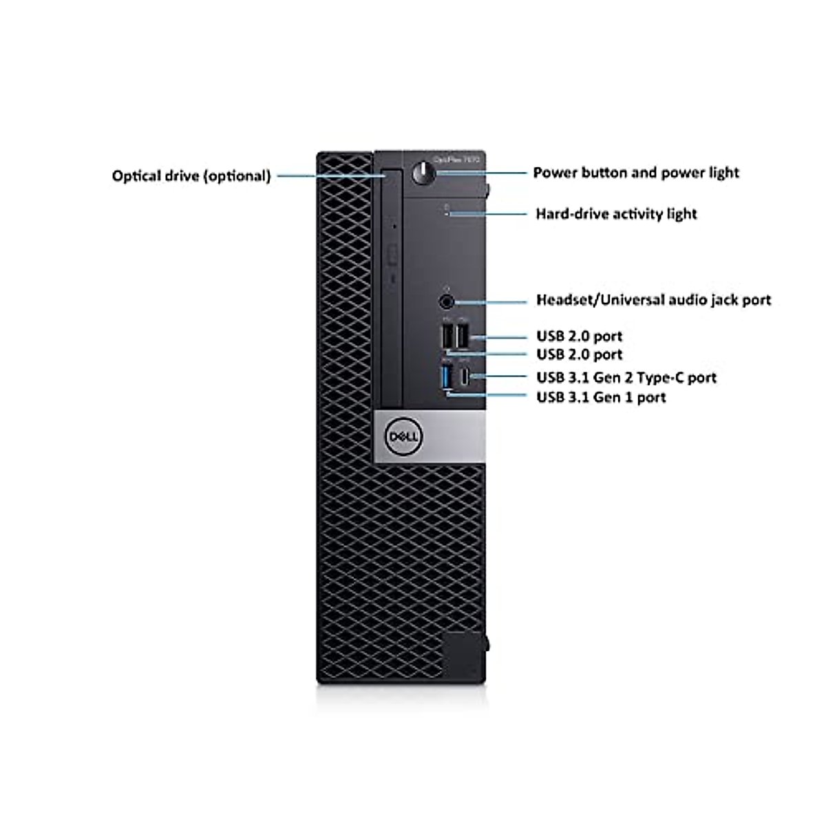 Dell OptiPlex 7070 SFF Desktop Computer PC, Intel 8 Core i7-9700 3.0GHz up to 4.70GHz,32GB DDR4 Ram New 1TB NVMe M.2 SSD,AX210 Built-in WiFi 6E,Windows 11 Pro, Wireless Keyboard & Mouse(Renewed)