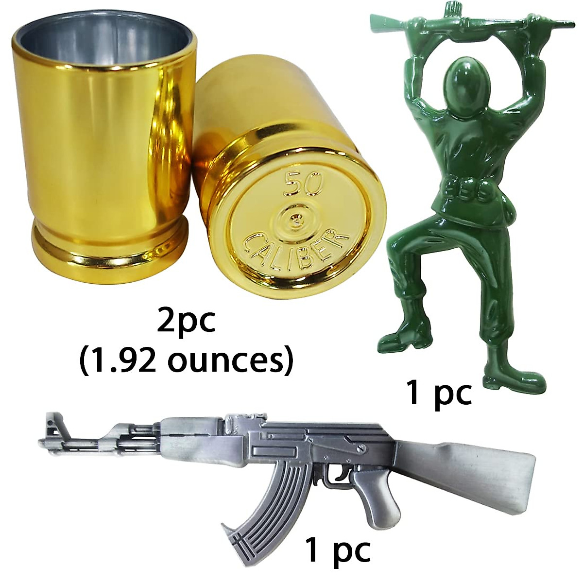 50 Cal Shot Glass,Army Men Bottle Opener,Army Gift for Men in Military,Green Army Bottle Opener,Sergeant Gifts Army,Army Themed Gifts,Shot Accessories Drinking,Cool Shot Glasses for Men
