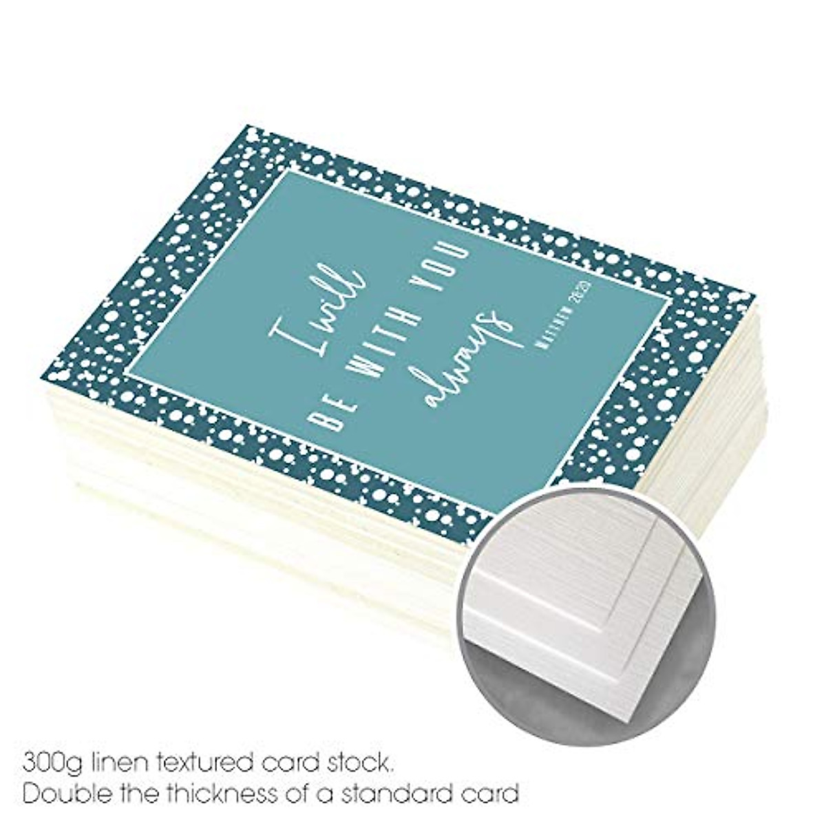 4x6 Blank Christian Greetings Bible Verse Scripture Cards with Envelopes and Matching Stickers, Boxed Set of 20 Religious Inspirational Cards in 5 Unique Designs by Nora's Nursery