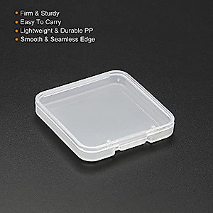 PATIKIL Clear Storage Container with Hinged Lid 40x6.5mm, 12 Pack Plastic Square Box for Beads Art Craft