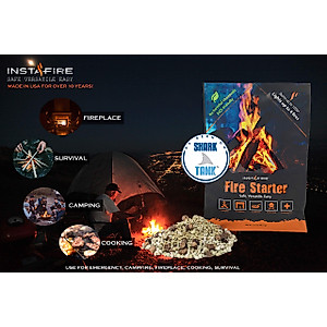 (10 Packs) Insta-Fire Fire Starter, Awarded 2017 FIRE Starter of The Year - All Natural, No Harmful Chemicals, Burns up to 1000º for Over 10 min. Lights up to 40 Total Fires