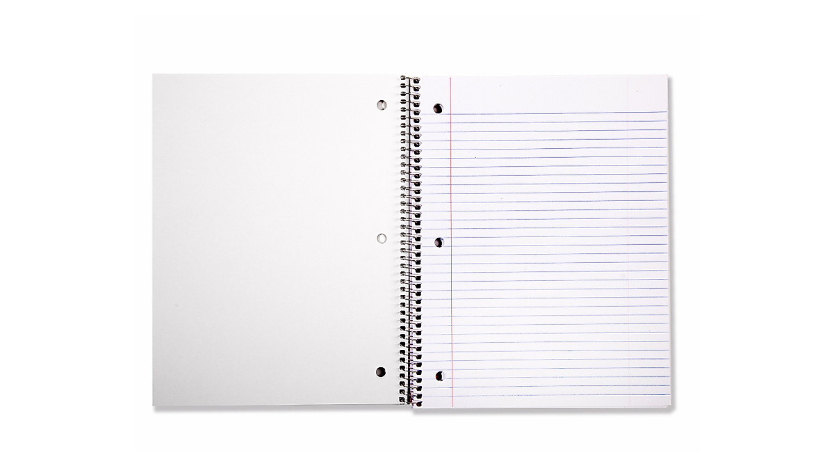 Amazon Basics Wide Ruled Spiral Notebook, 100 Sheets, 5-Pack