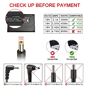 AC Doctor INC 19V 3.42A 65W AC Adapter Charger for Acer Aspire 5532 5349 5750 5742 5250 5253 5733 5534 5336 5552 5560 7560 V5 V5-121 Laptop Power Supply Cord 5.5x1.7mm