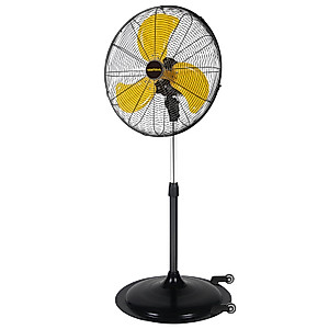 VENTISOL 20 Inch High Velocity Pedestal Fan 4,850CFM Oscillating Stand Up Fan, 3-Speed Heavy-duty Pedestal Fan for Commercial, Residential,Industrial,Shop,Warehouse,Worksites,Gym,Garage