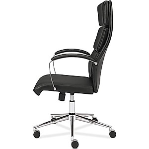 HON Executive Task Chair - High Back Leather Computer Chair for Office Desk, Black (VL105)