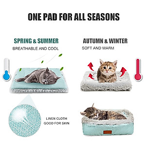 HDLKRR Cat Bed Small Dog Bed, Self Warming Cat Beds Self Heating Cat Dog Mat, Extra Warm Thermal Pet Pad for Indoor Outdoor Pets, Calming Dog Crate Bed Pet Cushion, 23.6x19.7inch