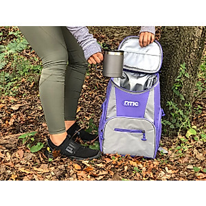 RTIC Lightweight Backpack Cooler 15 Can, Lavender & Grey, Portable Insulated Bag for Men & Women, Leak Proof Material