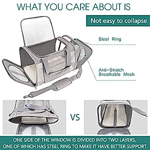 Prodigen Pet Carrier Airline Approved Pet Carrier Dog Carriers for Small Dogs, Cat Carriers for Small Cats Medium Cats, Small Pet Carrier Small Dog Carrier Cat Pet Travel Carrier -Gray,M