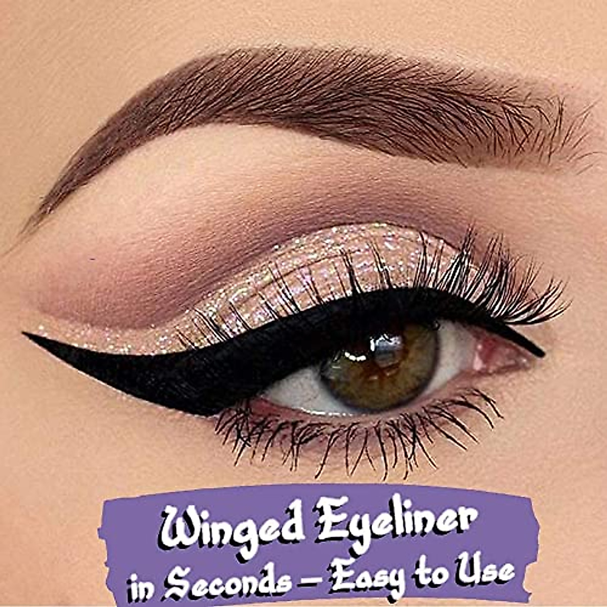evpct Winged Wing Colored Eyeliners Stamps Stencil Wingliner Liquid Set Eye Liners for Women 4 Color Black Red Pink Green Cat Eye Face Stamp Liquid Eyeliner Colorful Makeup Set Multicolor Waterproof