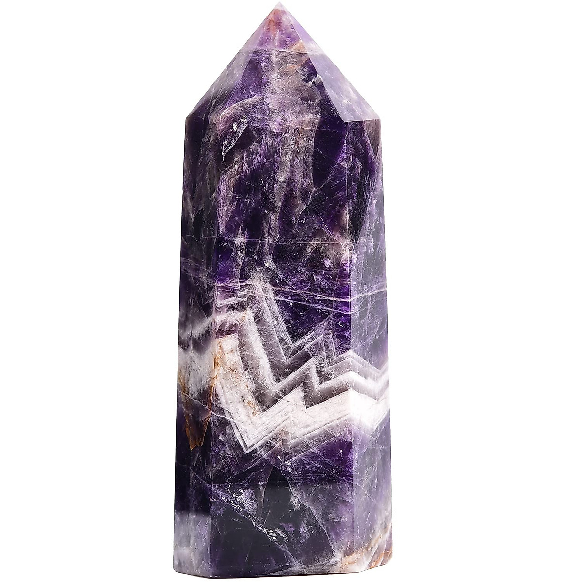 MOGEMT Large Dream Amethyst Healing Crystal Wand Point Obelisk Tower 6 Faceted Reiki Chakra Meditation Therapy 1.5-2.0 LBS