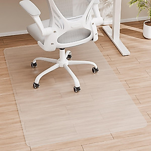 HOMEK Crystal Clear Chair Mat for Hardwood Floor, 48”x 36” Office Chair Mat for Hard Floor, 1/8” Thick Floor Protector Mat