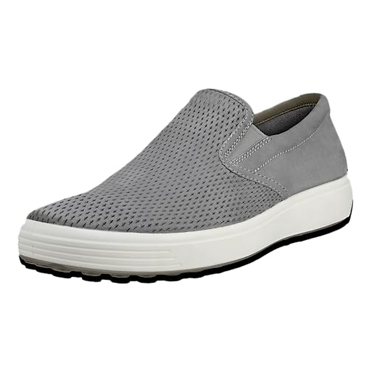ECCO Men's Soft 7 Slip ON 2.0 Sneaker, Wild Dove Nubuck/Lion Perforated, 10-10.5
