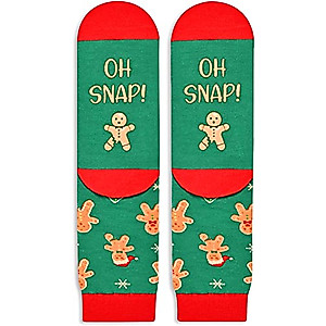 HAPPYPOP Funny Christmas Socks for Men Women Boys Girls Holiday Socks Gingerbread Gifts Stocking Stuffers for Teens Girls Secret Santa Gifts Christmas Gifts Box