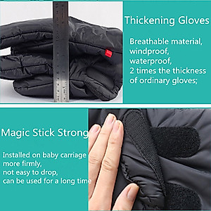 Warm Muff Stroller Gloves - INTIPAL Winter Anti-Freeze Extra Thick Waterproof Fabric Stroller Hand Muff - Black