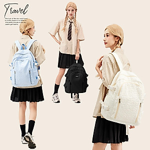 weradar Cute School Backpack For Teen Girls Small Elementary Student Travel Daypack lightweight Middle School Bag Aesthetic Bookbag For Kids(Beige)