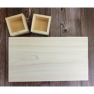 Hinoki Cypress Thick Cutting Board for Gift, Customized Laser Engraving and Wood Burning | Artisan Handmade One Solid Piece | Made in Korea (17.3"X9.5", Large)