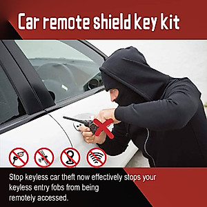 Middrivr 2Pcs Car RFID Signal Blocking Key Fob Protector, Signal Blocker Pouch for Car, RFID Security Shield Bag, Universal Carbon Fiber Anti-Theft Car Keys Faraday Pouch with Keychain Holder