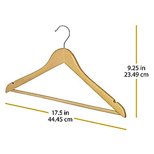 Whitmor GRADE A Natural Wood Suit Hangers (Set of 16)