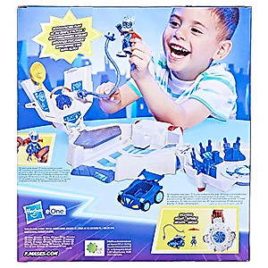 PJ Masks Power Heroes PJ Power Q Playset, Headquarters Set with Car and Figure, Superhero Toys for 3 Year Old Boys and Girls and Up