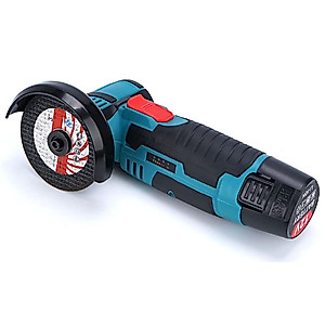 Angle Grinder 3” Grinders Power Tools 12 V Cordless Electric Grinder Handheld Grinding Machine with 2x Cutting Disc 2x Battery for Cutting Polishing Grinding Tile Wood Stone Metal