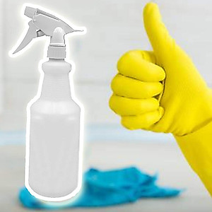 EZPRO USA 24 oz Empty Spray Bottles for Cleaning Solutions, Spray bottle 24oz, Professional Industrial Commercial with Measurements Mist Sprayer, Transparent Natural Color, Pack of 3