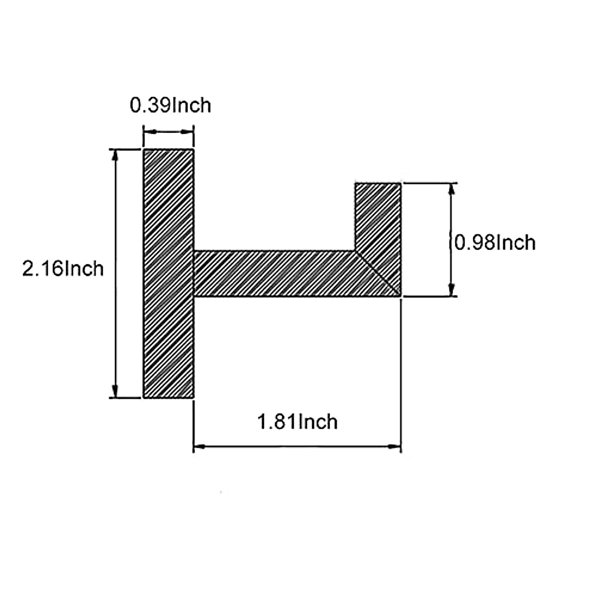 Lckaien Bath Towel Hooks , 2 Pack Stainless Steel Robe Coat and Clothes Hook, Heavy Duty Wall Hook for Bathroom & Kitchen, Modern Square Style Wall Mounted (Matte Black)