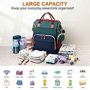 Awanhe Baby Diaper Bag Backpack with Changing Station, Waterproof Baby Bags for Boys Girls, USB Charging Port, Baby Shower Gifts, RGB