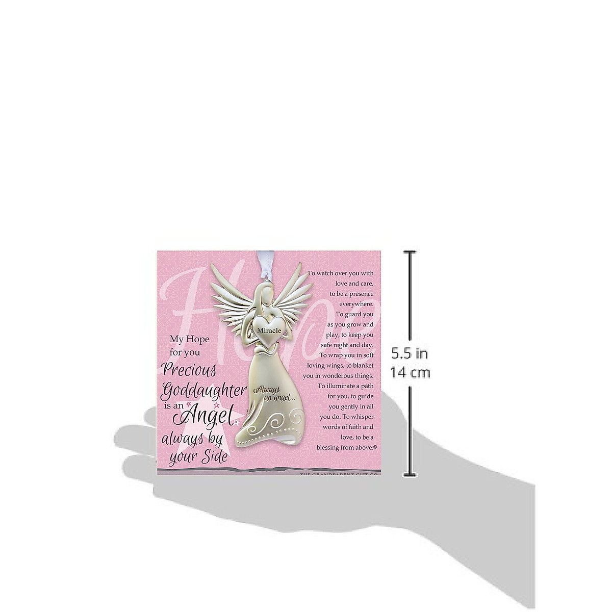 Beautiful Angel Ornament - Gift for Goddaughter for Baptism, Confirmation with Heartwarming Sentiment (Goddaughter)