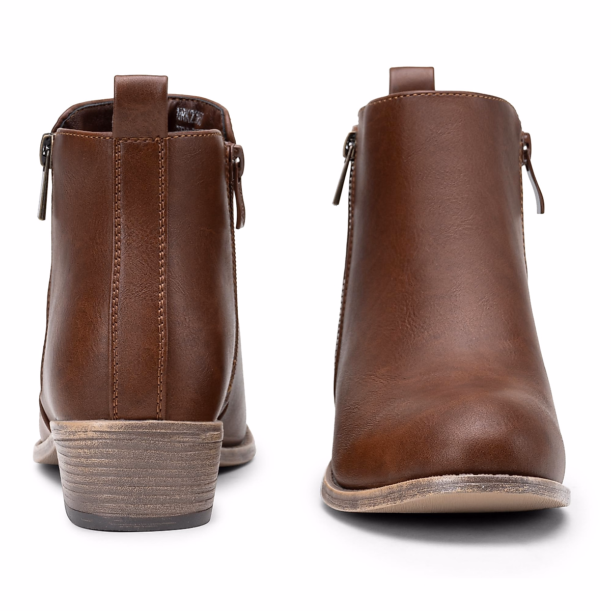 Jeossy Women's Ankle Boots, Classic Low Heeled Short Booties, 905 - Whisky, Size 8.5 US - Casual Comfortable Boots (DJY905 Whisky 08.5)