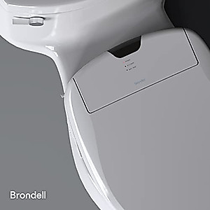 Brondell S1400-EW Swash Electric Bidet Toilet Seat With Oscillating Stainless Steel Nozzle, Warm Air Dryer, Heated, Night Light, Gentle Close Lid, Thin Profile, Remote Control, Elongated, White
