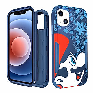 Oqplog for iPhone 14 Case 6.1" Heavy Duty Phone Case for Girls Kids Women Boys Cute Anime Cartoon Hard Triple Layers Cover Full Body Rugged Military Grade Shockproof Cases for Apple iPhone14 Maro